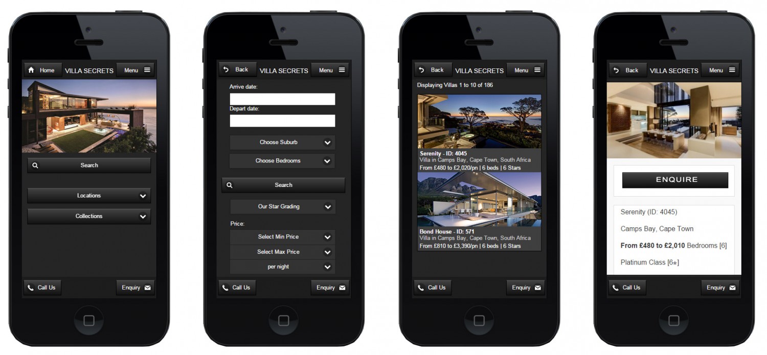 VS Mobile App – Dedicated JQuery Mobile Website - Cape Town Villas ...